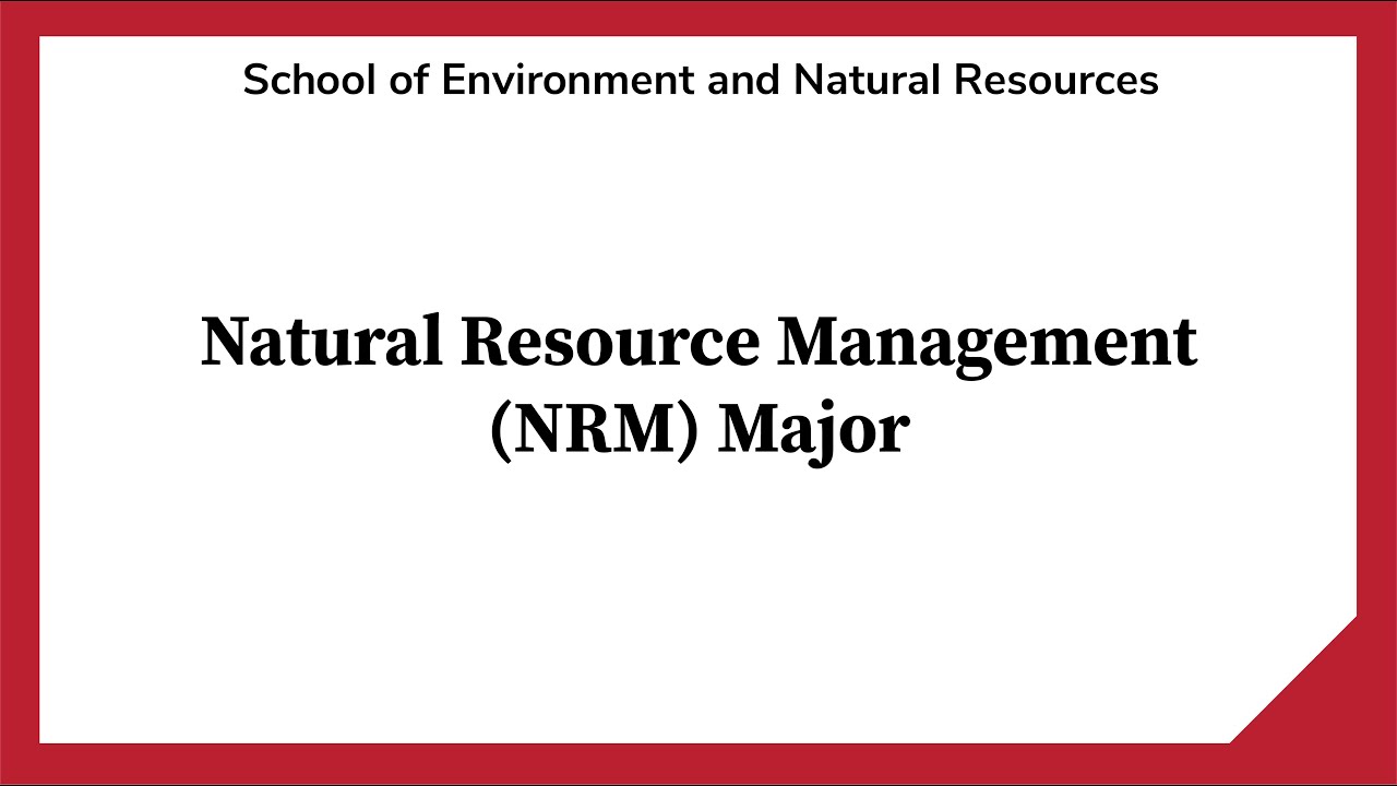 Natural Resource Management (NRM) - YouTube