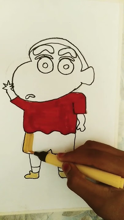 How to draw shinchan step by step || color drawing shin-chan Nohara yo ...