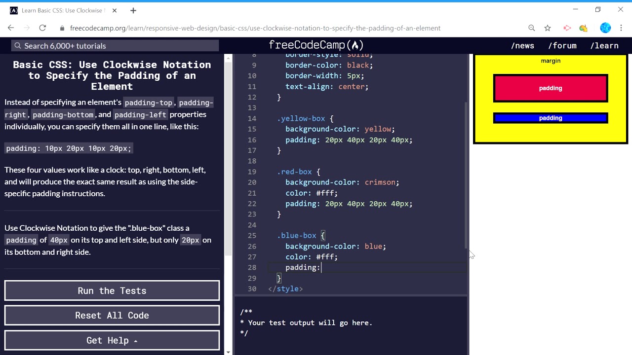 Basic Css 2144 Use Clockwise Notation To Specify The Padding Of An 5895