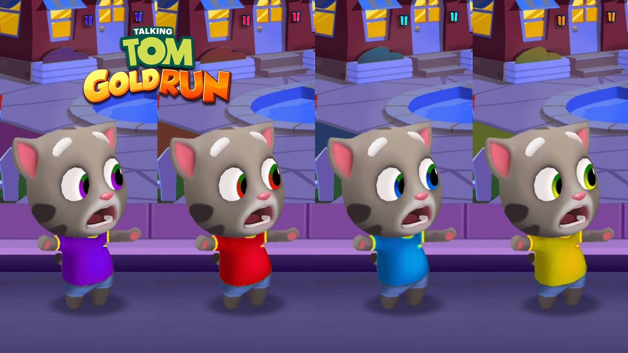 Talking Tom Gold Run Las Vegas 4x Tom Purple Tom vs Red Tom vs Blue Tom ...