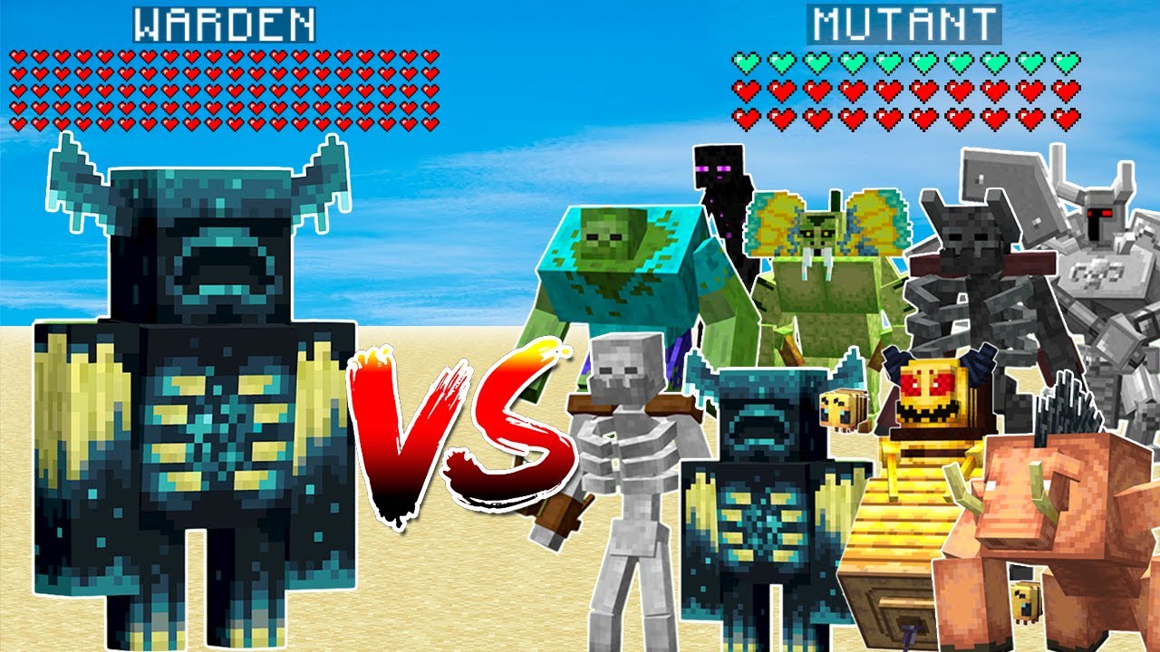 Warden vs All Mutant Mobs in minecraft - Mob Battle - YouTube