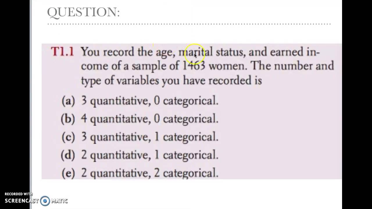 [AP Statistics] Quantitative or Categorical variable? - YouTube