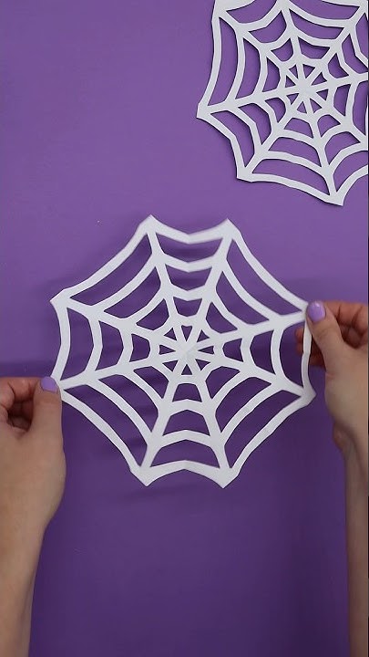 The EASIEST way to make a paper spider web 🕸️ #shorts #halloween # ...