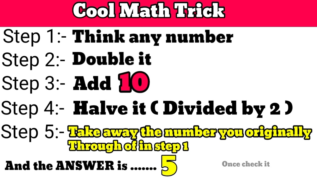 Cool Math Tricks To Impress Your Friends || Easy Method Once Try This ...
