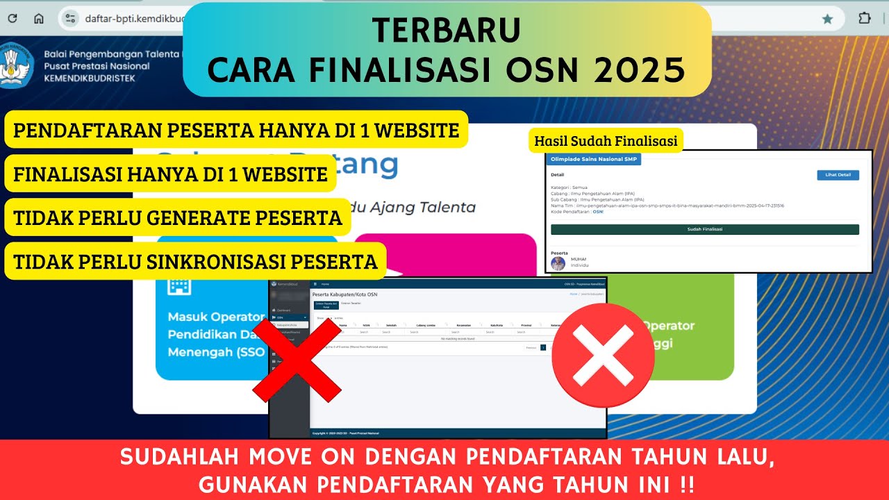 TERBARU, CARA FINALISASI OSN 2O25 | UNTUK SEMUA JENJANG - YouTube