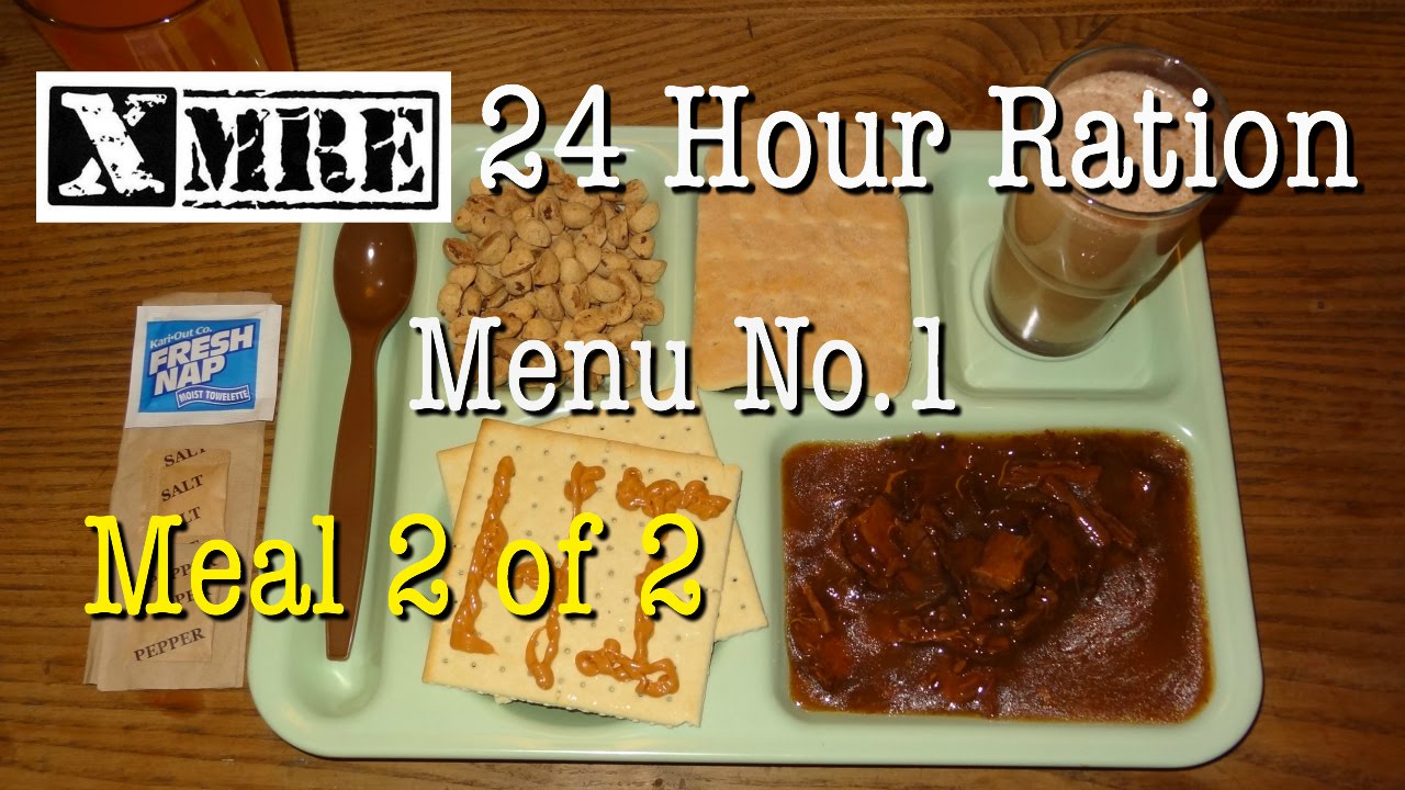 MRE Review: XMRE 3000XT 24HR Ration Menu No.1 (Meal 2 of 2) - YouTube