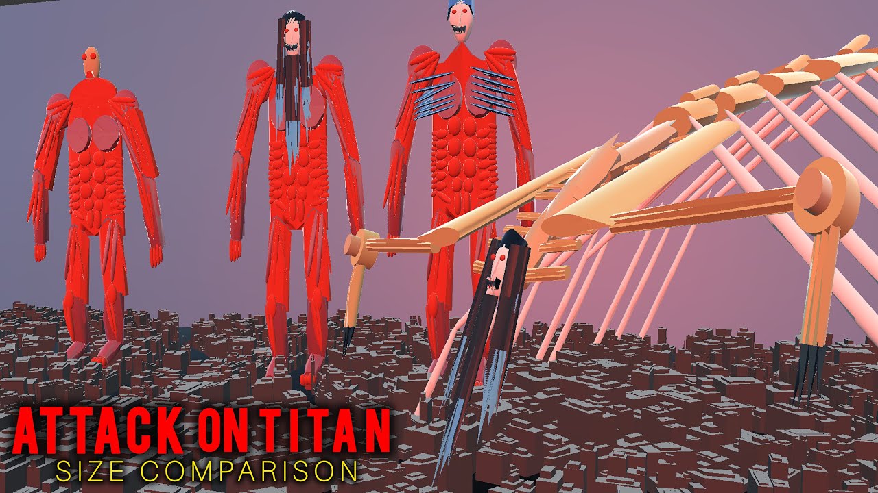 Attack on Titan Monster Size Comparison | JAW TITAN VS FOUNDING TITAN # ...
