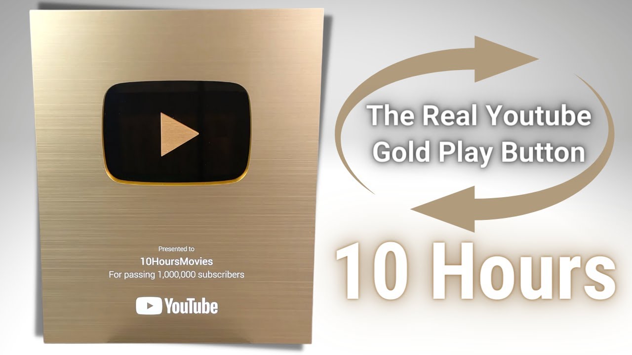 The Real YouTube Gold Play Button Is Spinning 10 Hours - YouTube