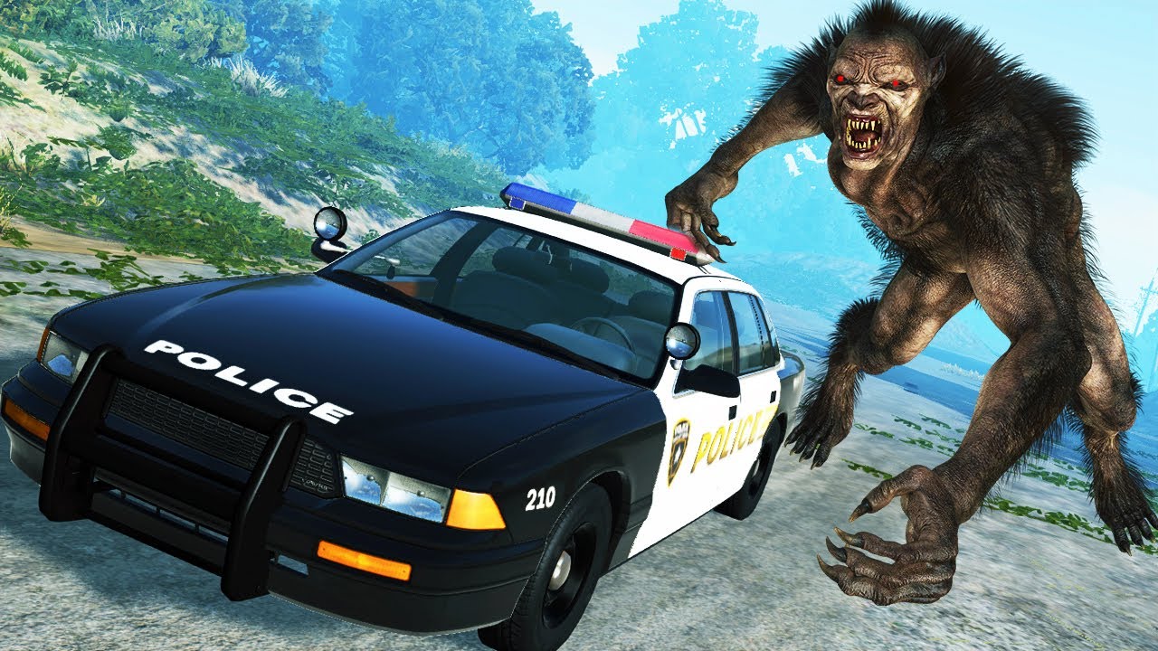 THE WEREWOLF ATTACKED THE POLICE CAR Cartoons about cars toys for boys ...