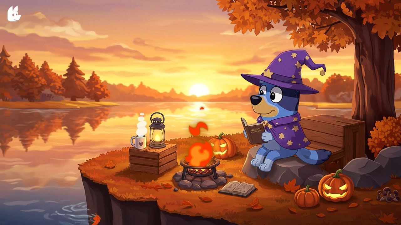 Bluey’s Autumn Campfire Study 🍁🔥 Calming Lofi Music for Study ...