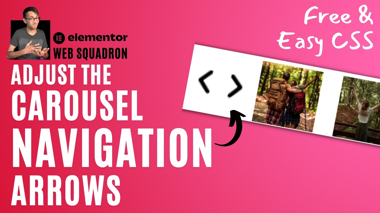 Adjust Carousel Navigation Chevrons Arrows Elementor Wordpress Tutorial Free Css Youtube