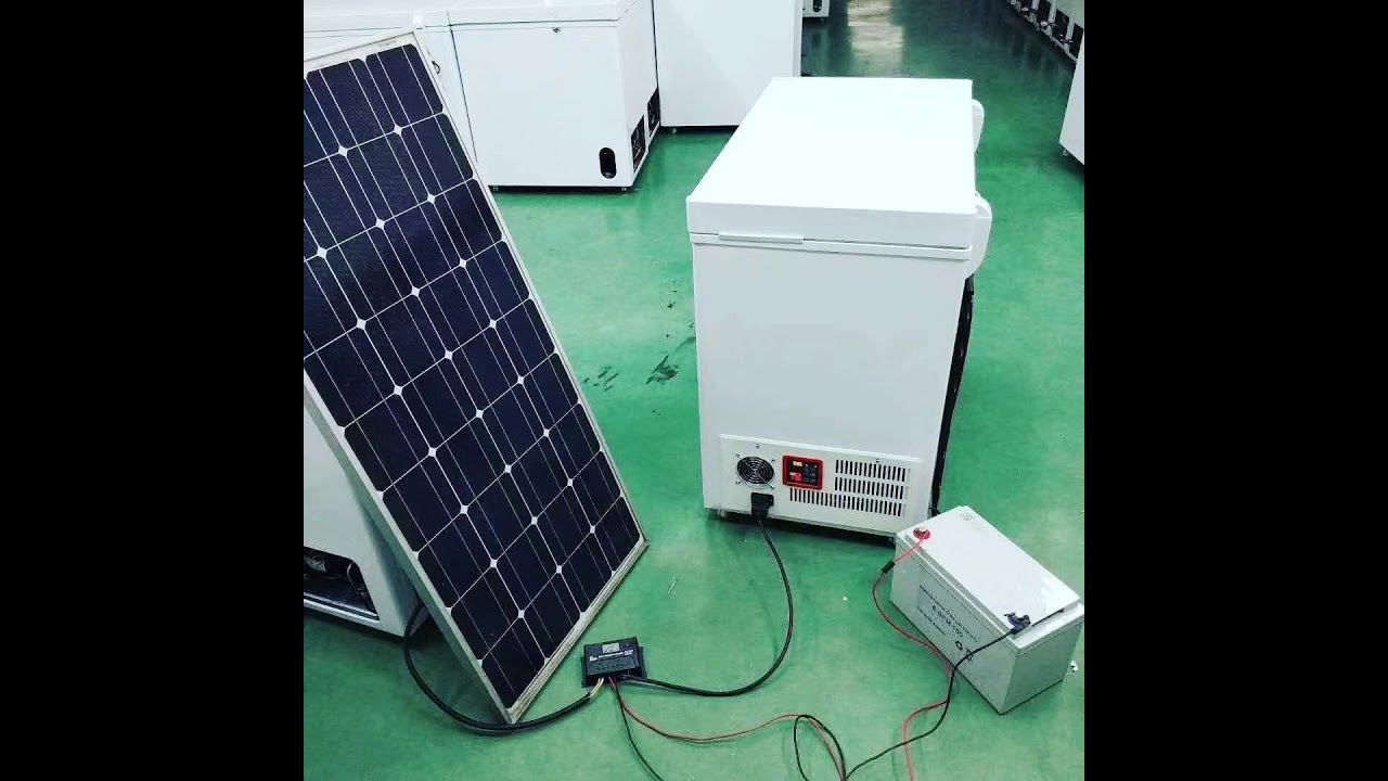 All in one battery inside solar powered chest freezer - YouTube