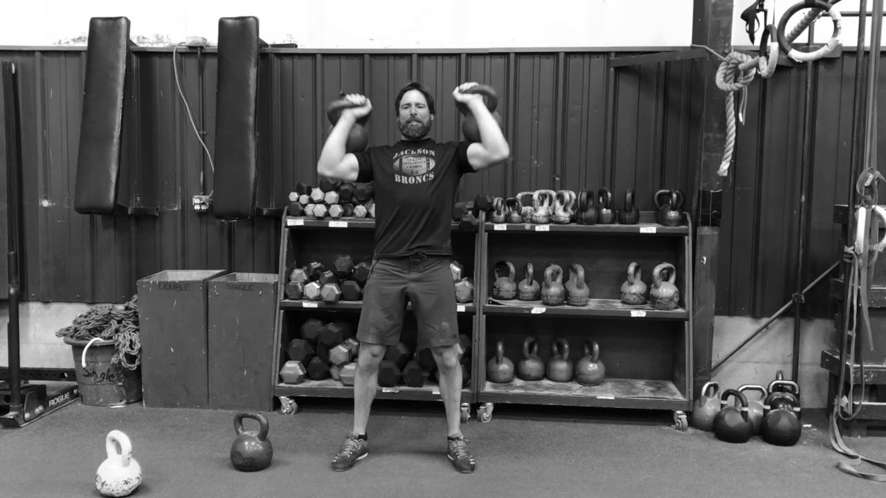 Kettlebell/Dumbbell 2-Handed Clean + Strict Press - YouTube