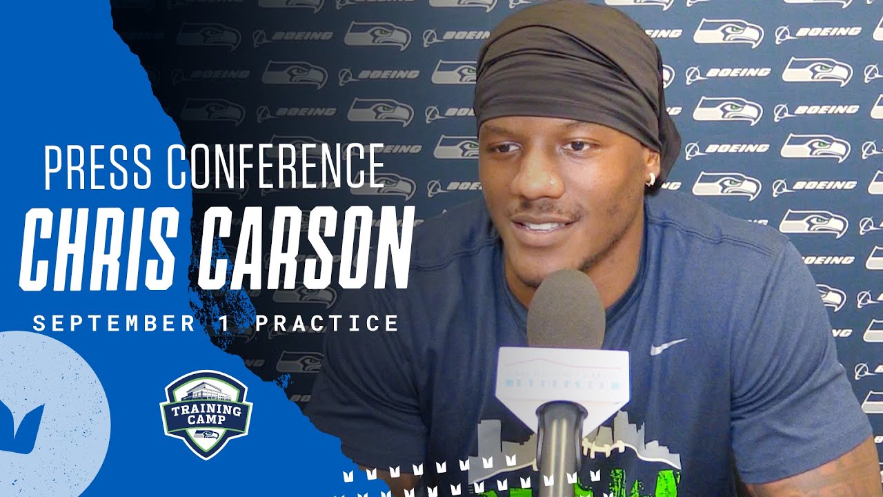 Chris Carson 2020 Training Camp September 1st Press Conference - YouTube