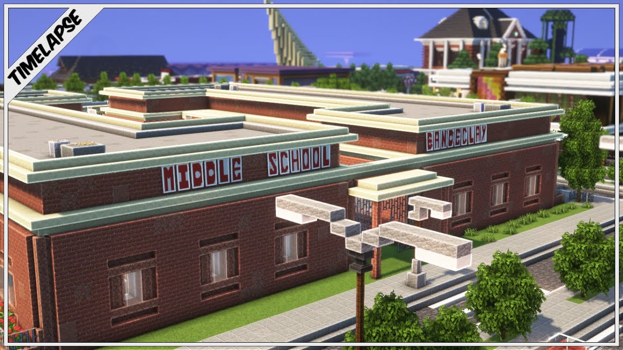 I built a 📚 school in Minecraft | Building A City | Ep. 03| - YouTube