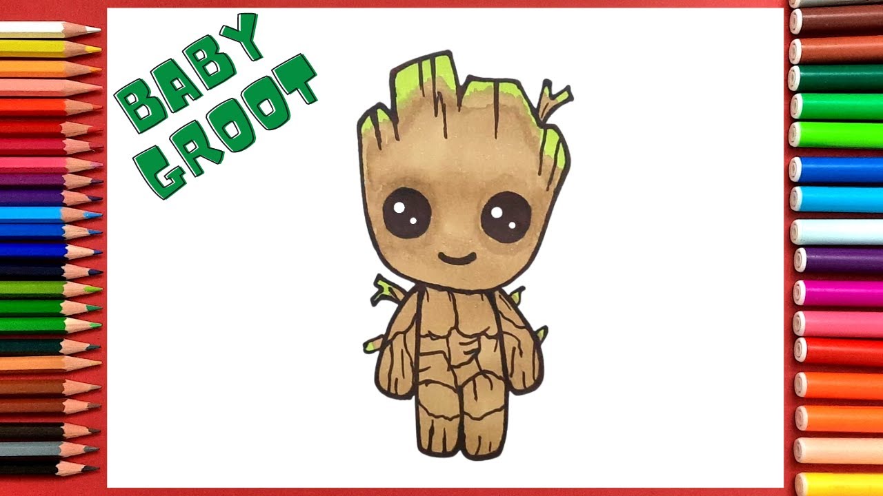 How to Draw Baby Groot | Guardians of the Galaxy - YouTube