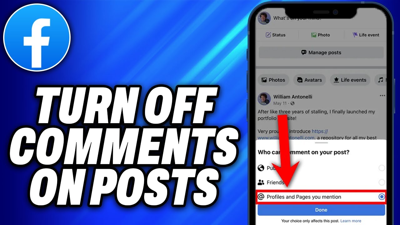 How To Turn Off Comments On Facebook Posts - Easy Fix - YouTube