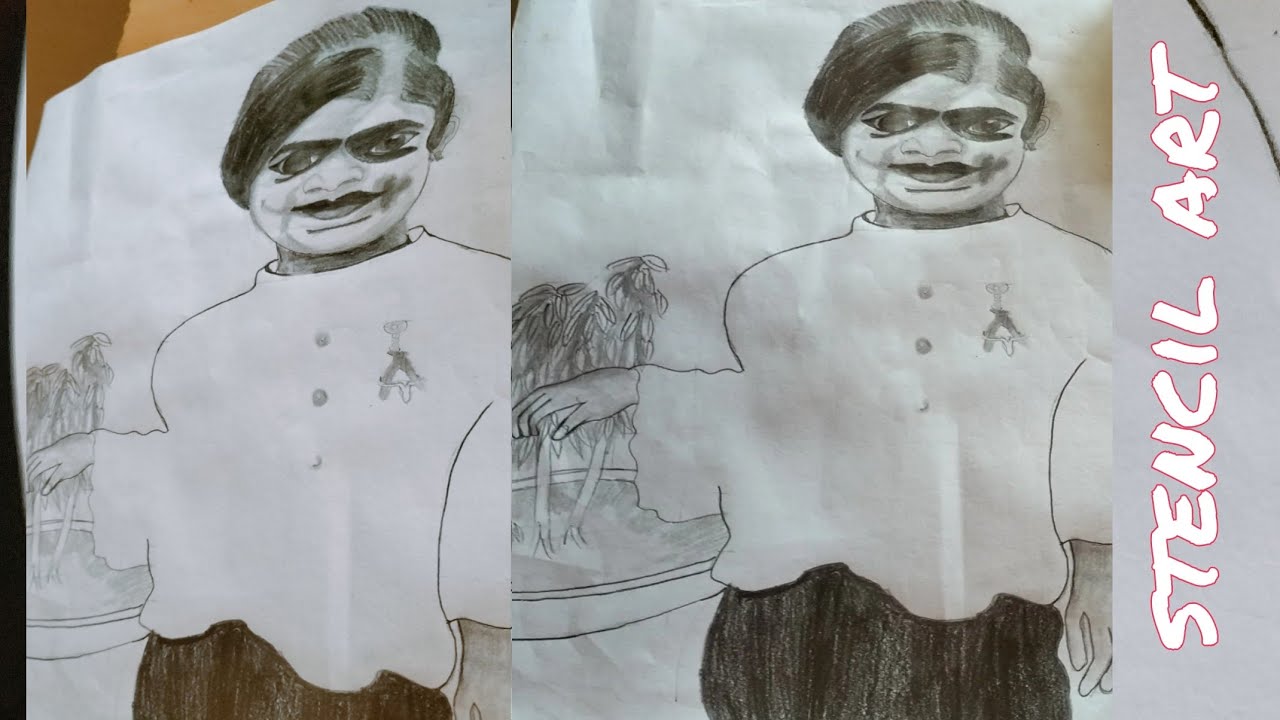 How to draw stencil art || 5 minutes drawing - YouTube