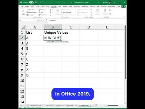 Excel Tips: Identify Unique Values in Lists Easily with the UNIQUE ...