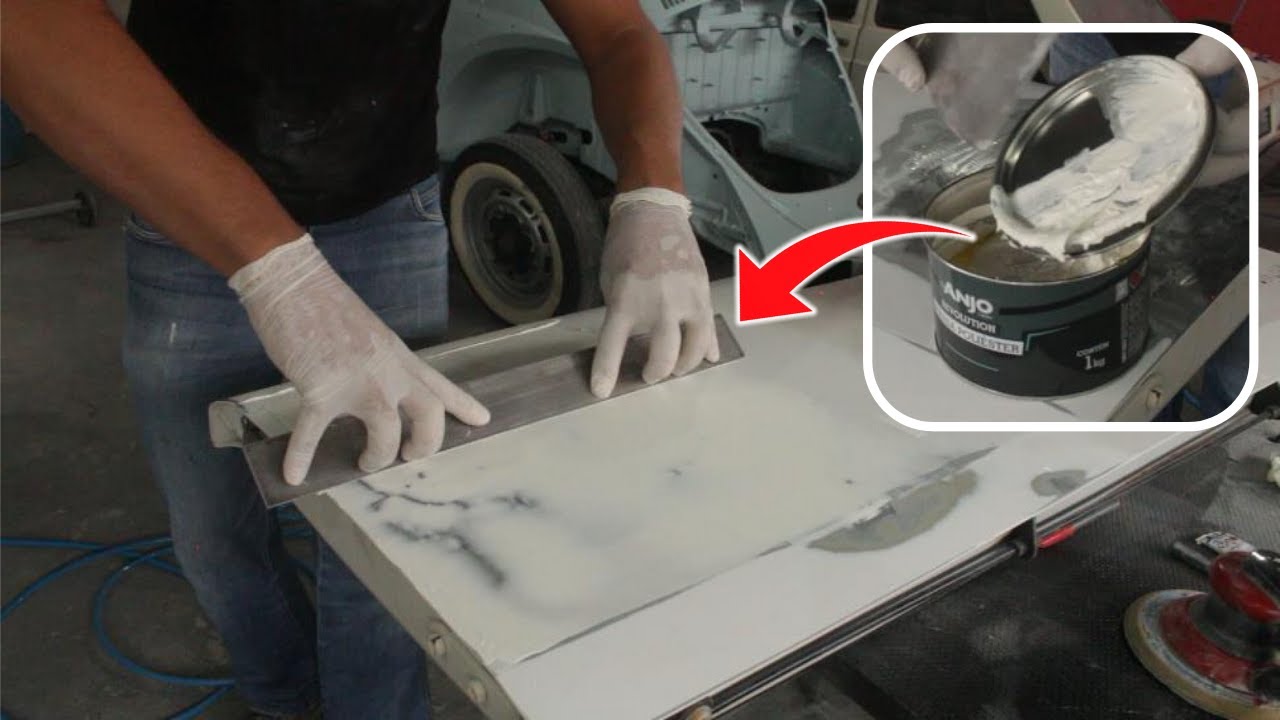 APRENDA TUDO sobre aplicação de massa no carro com REGUA e lixamento de ...