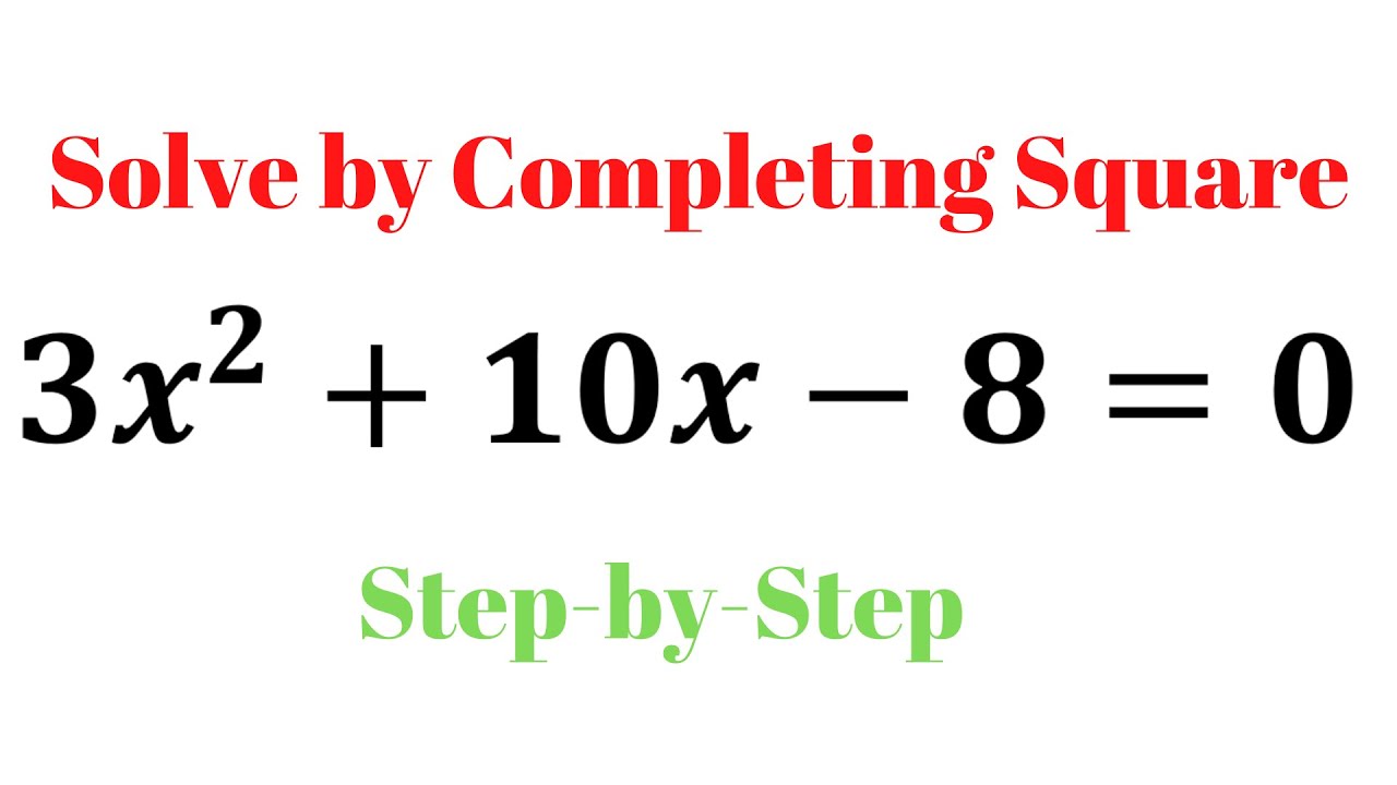Finish This By Completing The Square || Step-by-step Explained - YouTube