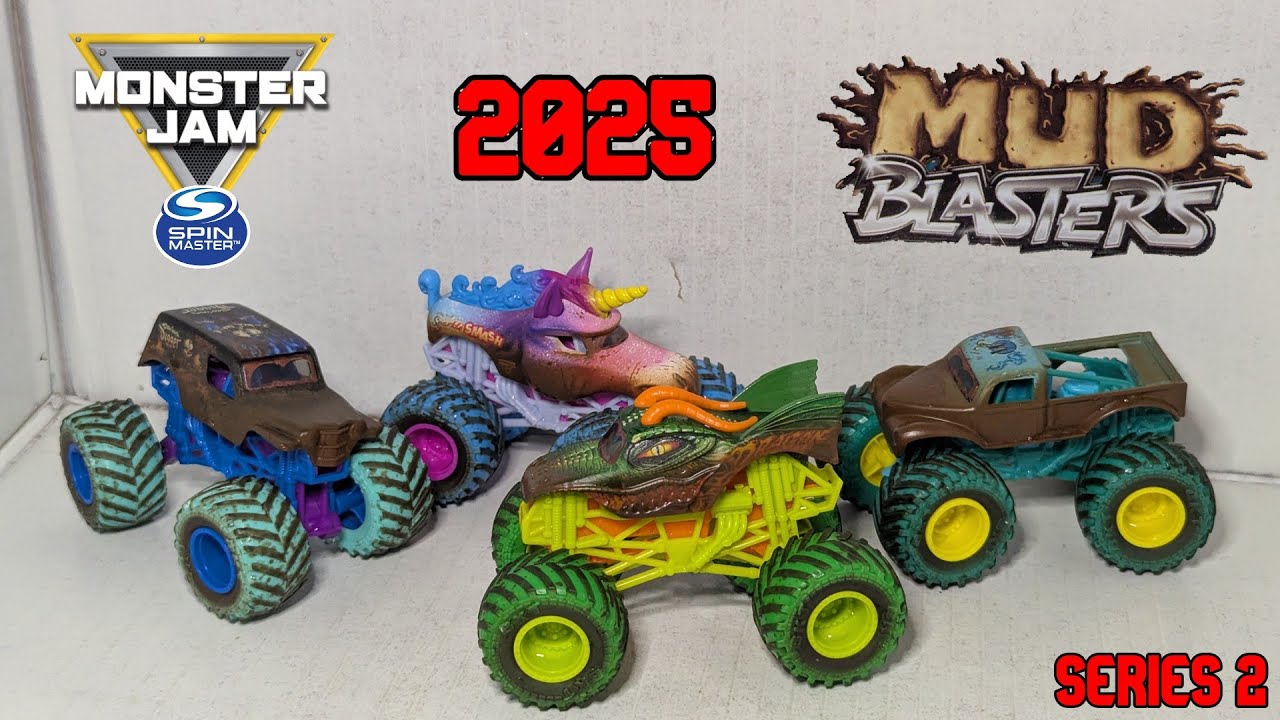 2025 Spin Master Monster Jam Mud Blasters Series 2 Unboxing And Review ...