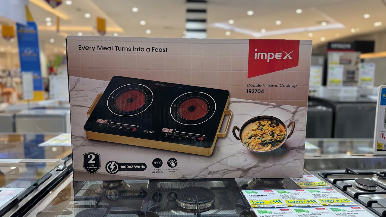 Impex IR2704 Double Infrared Cooktop Unboxing & Review: Powerful 1800W ...