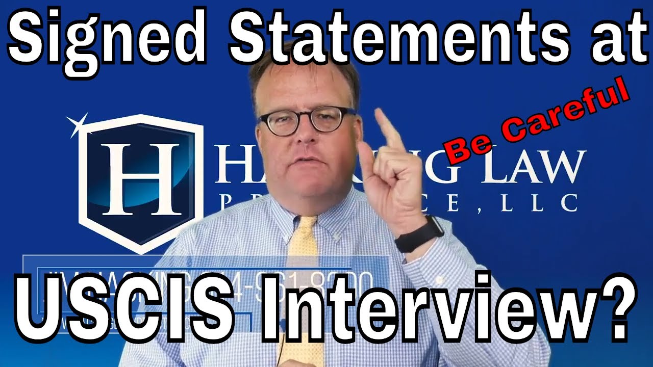 Signed Statements at my USCIS Interview? - YouTube