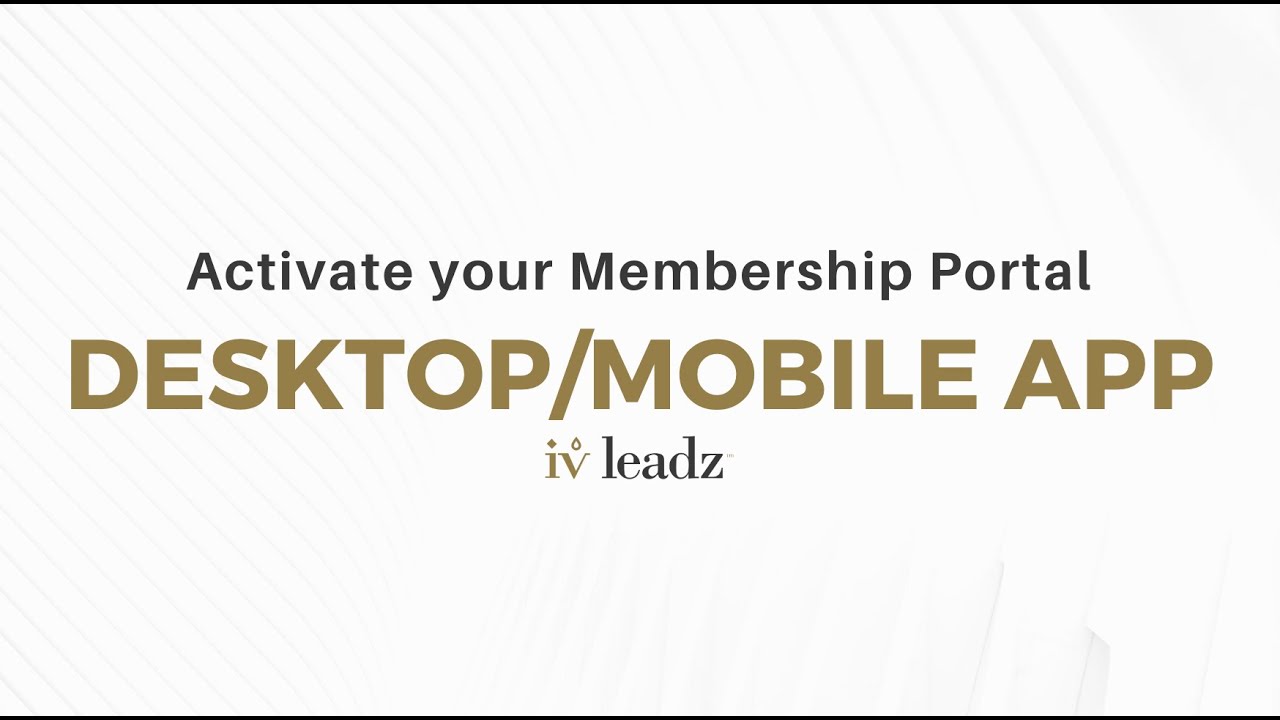Activate your Membership Portal Desktop and Mobile app! - YouTube