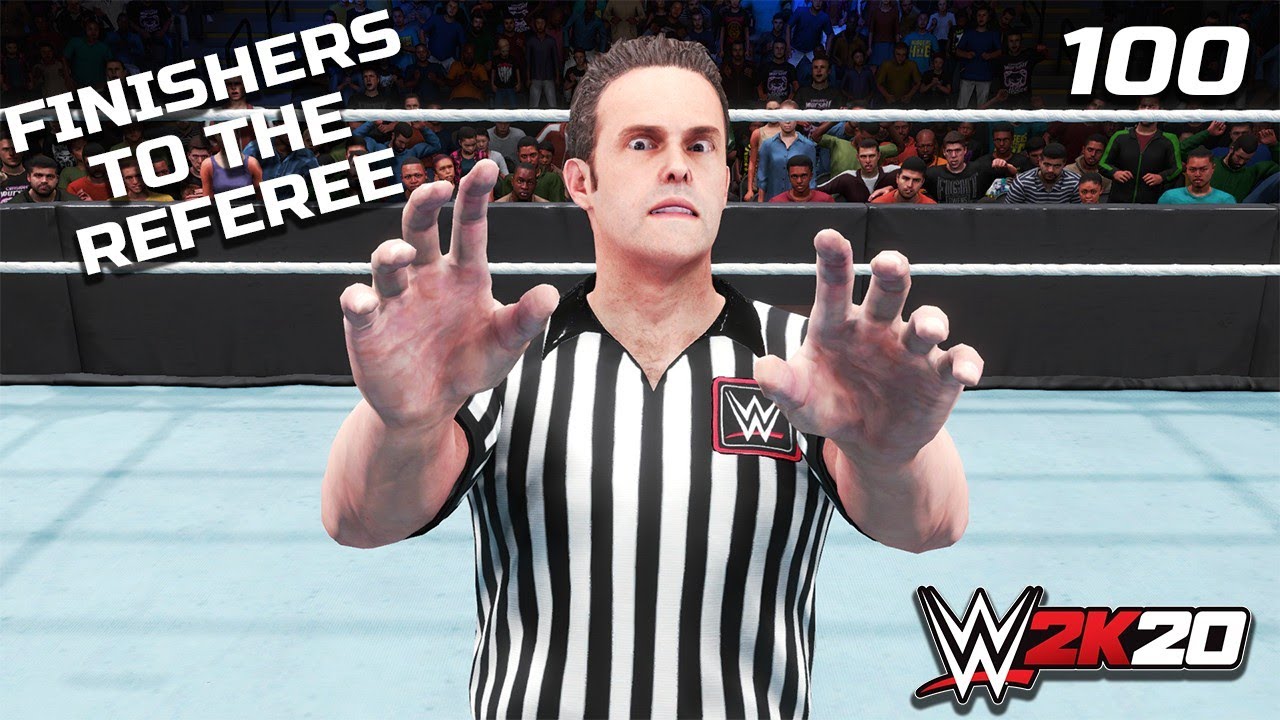 100 Finishers To The Referee - WWE 2K20 - YouTube