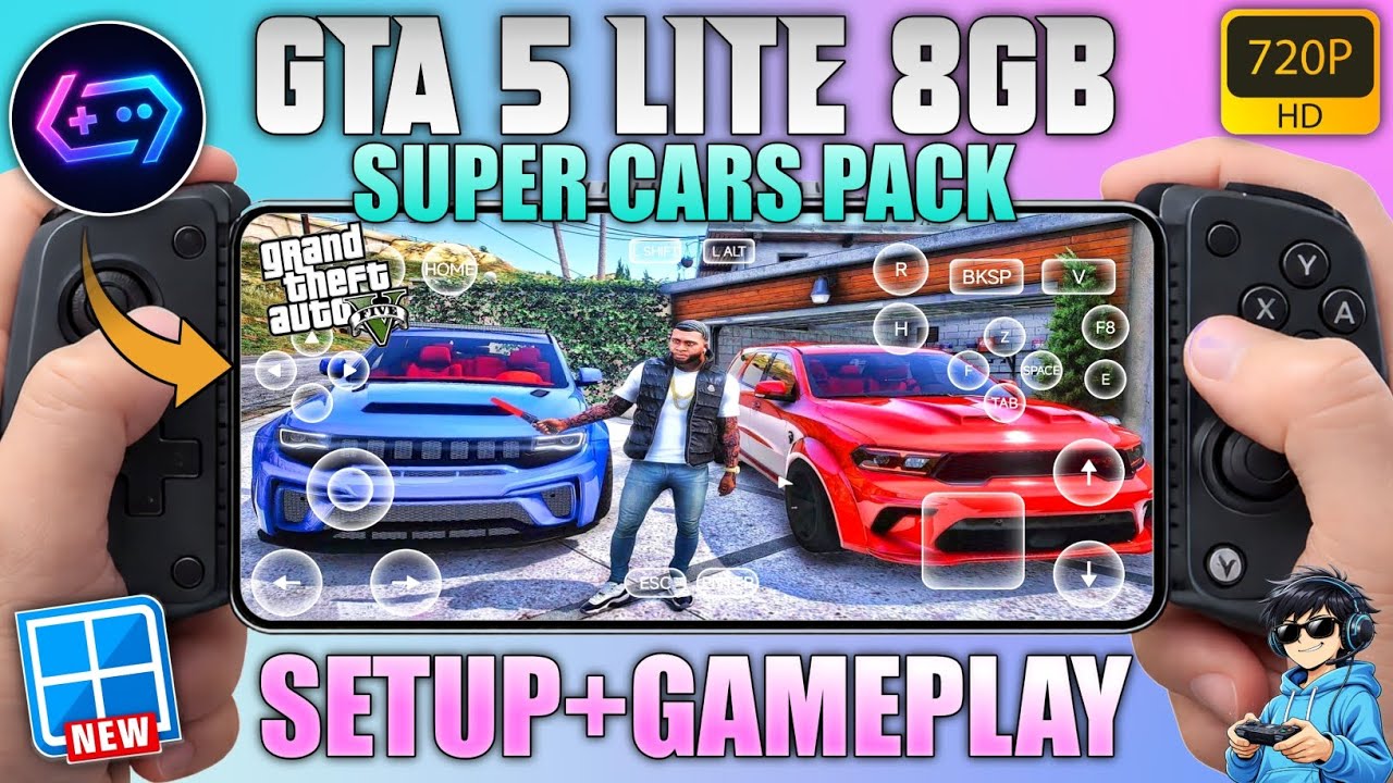 GTA 5 LITE 8GB HIGH GRAPHICS MOD GAMEPLAY IN MOBILE📲 SUPER CARS PACK🔥 ...