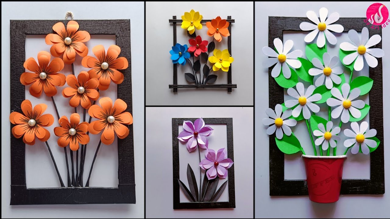 4 Amazing Wall Hanging || Paper Craft || Handmade Paper Wall Hanging ...