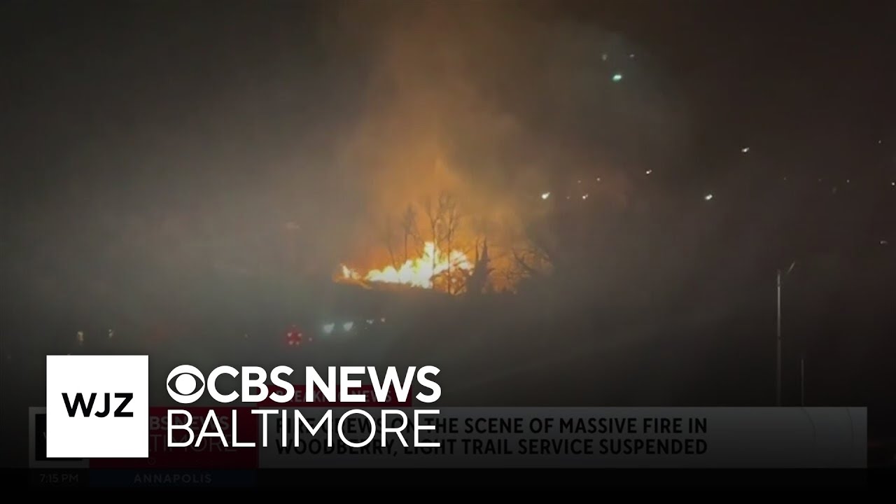 Fire crews responding to massive fire near I-83 in Baltimore - YouTube