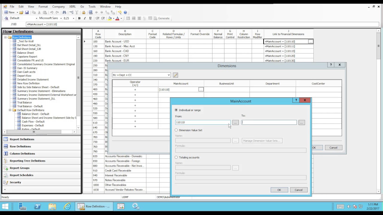 Management Reporter Intro to Rows - Part 2 - YouTube