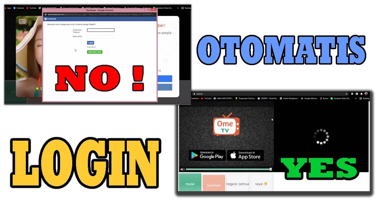 CARA MASUK OME TV TANPA HARUS LOGIN FACEBOOK TERLEBIDAHULU - YouTube