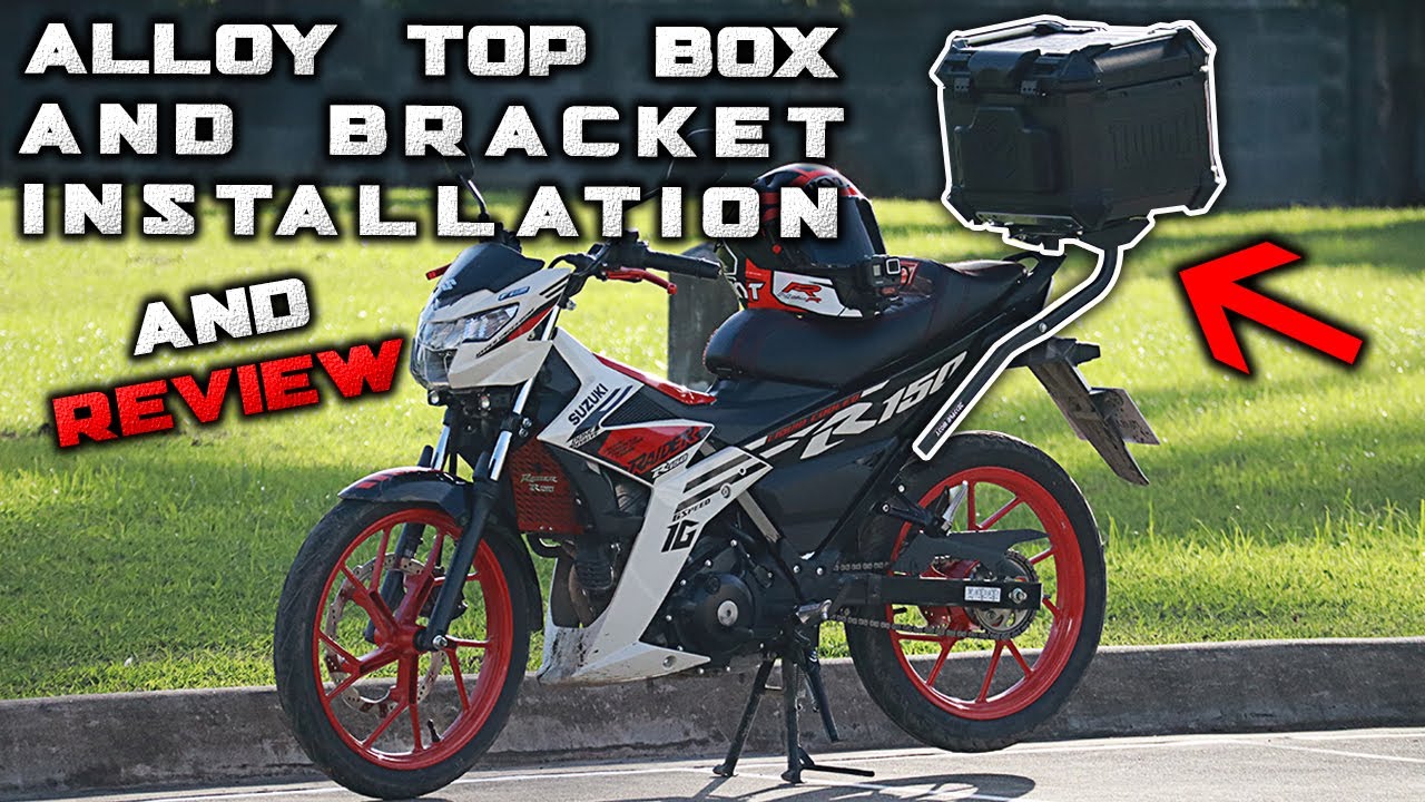 Alloy top box at bracket para sa Raider 150 Fi | installation at review ...