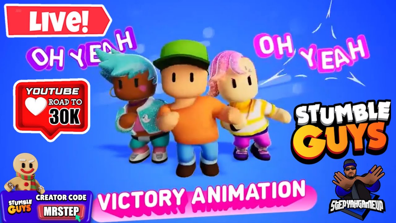 Stumble Guys Live Stream! Stumble Fan War Skin! Block Dash Team Custom ...