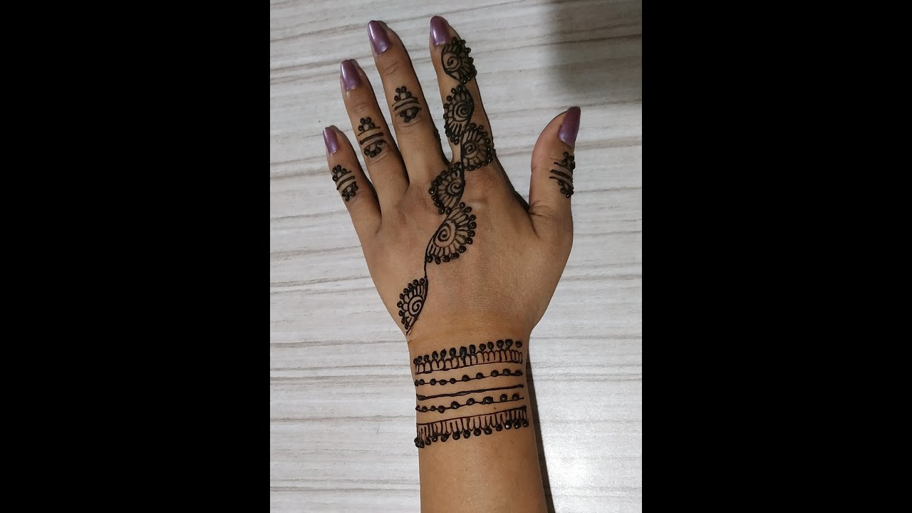 Simple Floral Mendi Design For Beginners | VERY EASY AND BEAUTIFUL ...