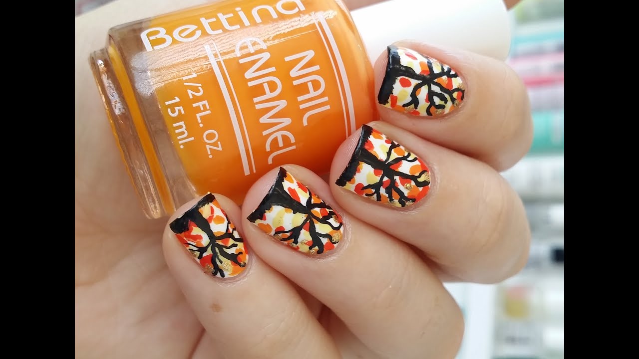 Fall nail art | abstract - YouTube