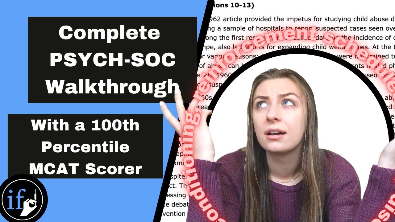 MCAT Psychology & Sociology Walkthrough - AAMC Sample Test PS Passage 7 ...
