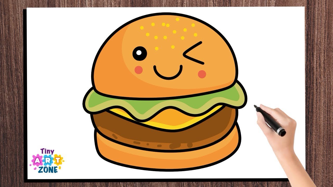How to Draw a Sandwich Easy for beginners and kids | Cute Sandwich ...