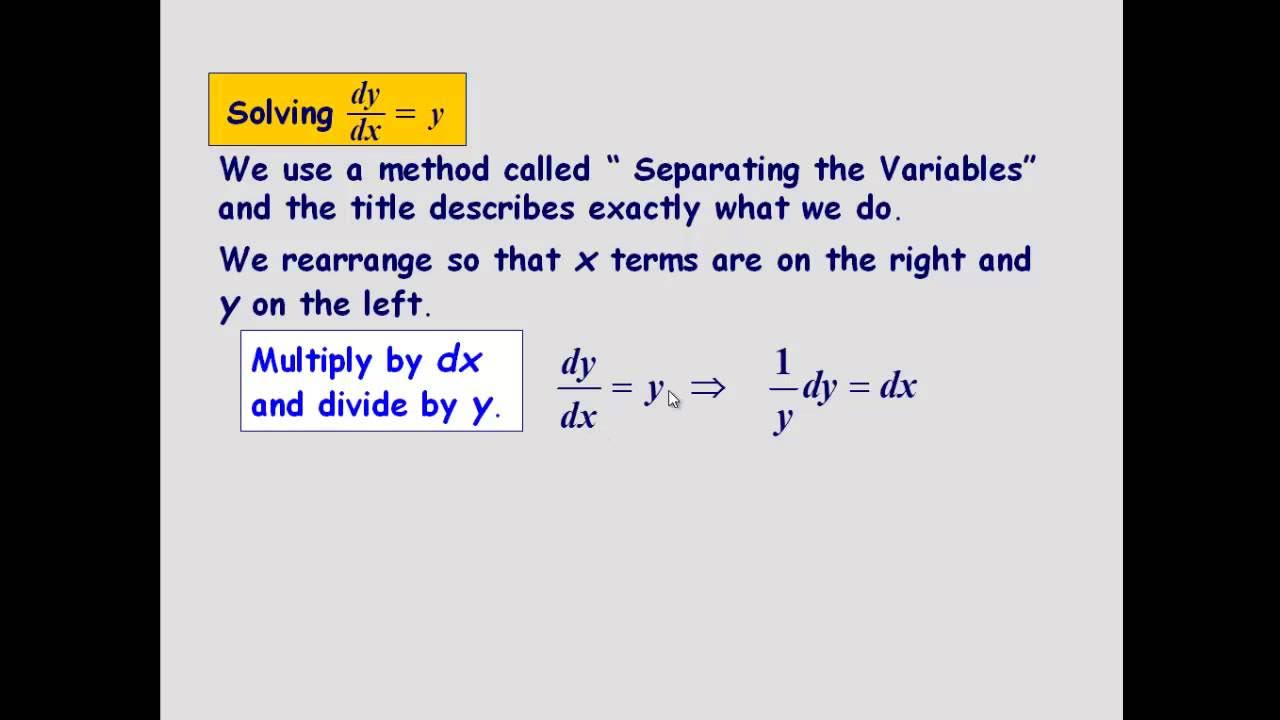 differential equations intro - YouTube