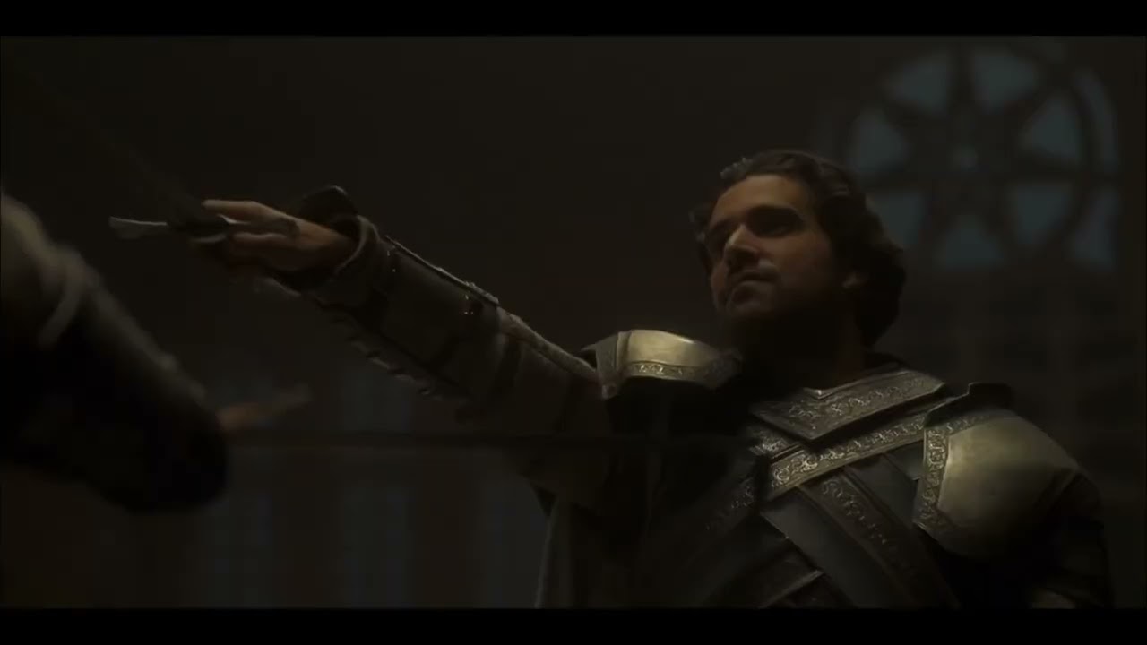 Ser Harrold Westerling confronts Ser Criston Cole - YouTube