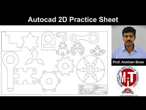 AutoCad 2D Practice Sheet - YouTube