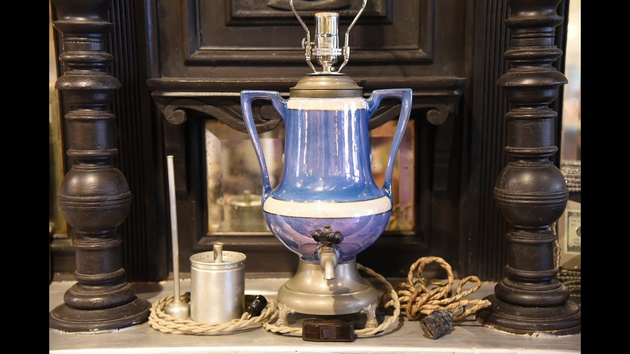 Vintage Coffee Maker upcycled and turned into a Lamp! - YouTube