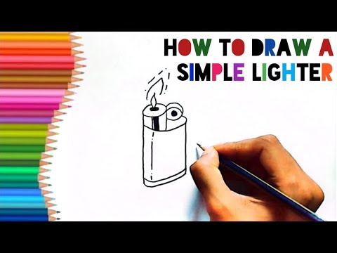 How to draw a simple lighter| art|drawing |Artwork |easy drawing|a girl ...