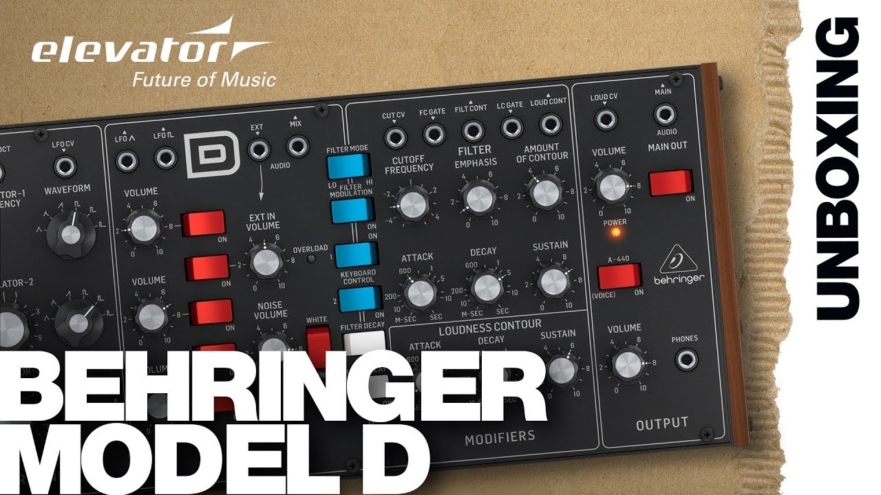 Behringer Model D - Desktop Synthesizer - Unboxing (Elevator deutsch ...