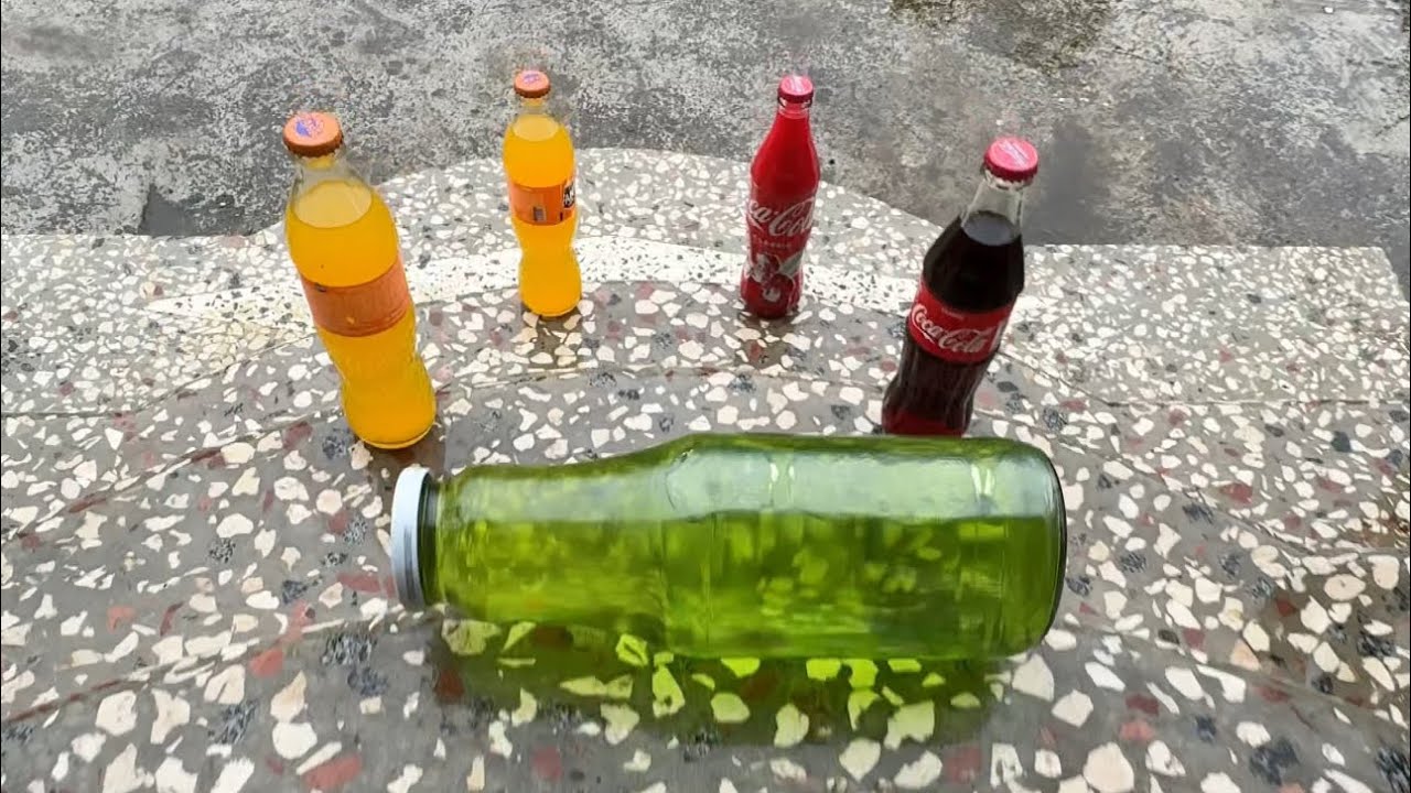 Fanta vs Coca-cola bottles💖 🍾 Experiment on stairs 🍾 #shorts #asmr # ...