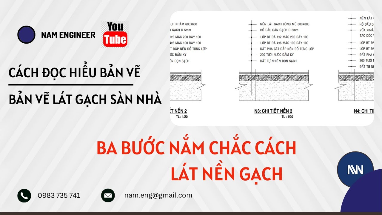 Hướng dẫn đọc bản vẽ xây dựng - Shopdrawing lát gạch nền ll Nam Engineer - YouTube