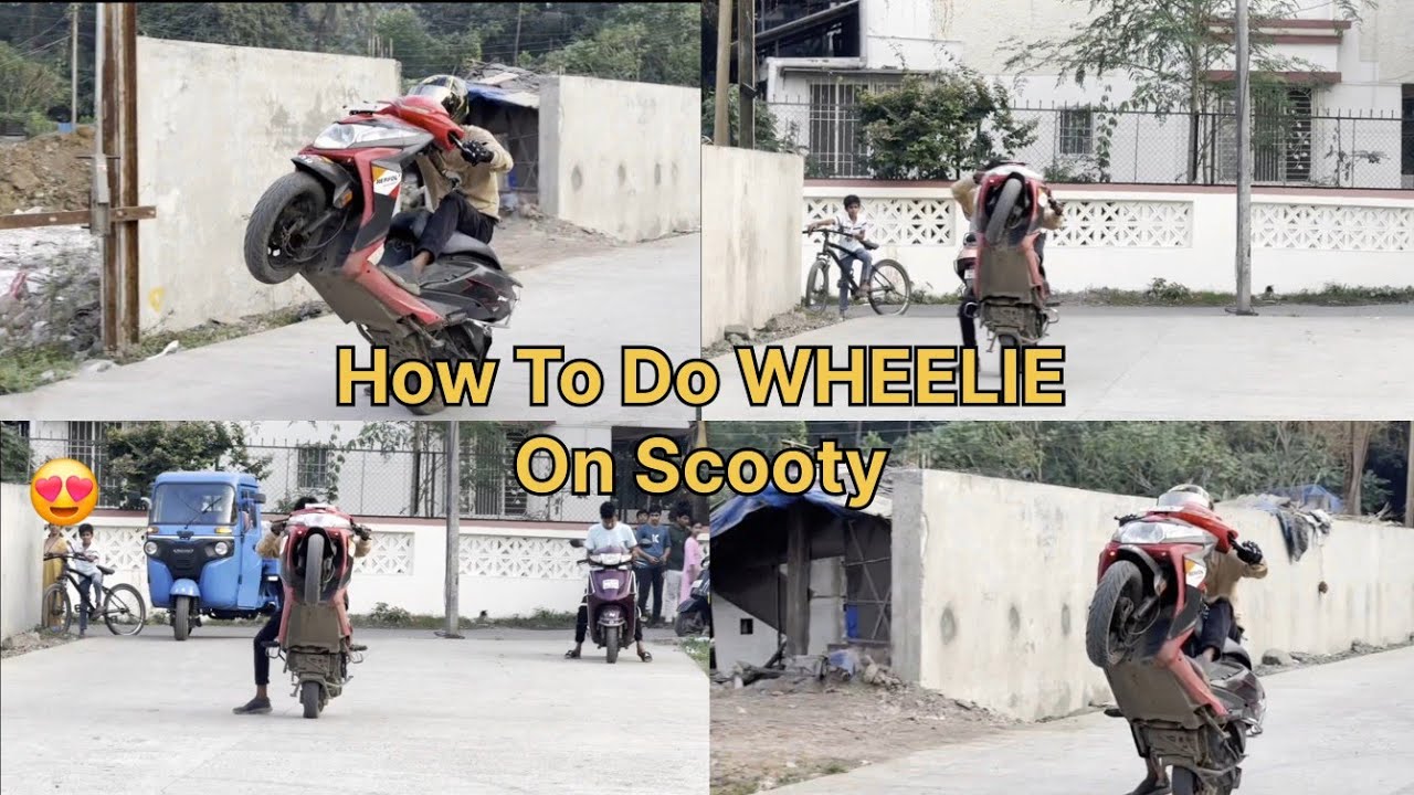HOW TO DO WHEELIE ON SCOOTY 🔥 Easy step.🔥ONLY BASIC WHEELIE 🔥 - YouTube